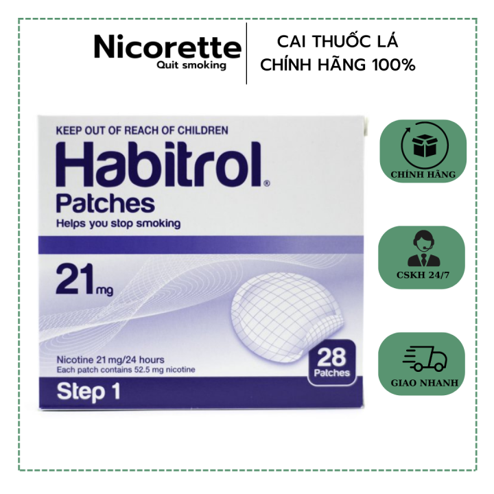 Miếng dán cai thuốc.lá Habitrol 21mg Step 1 hiệu quả-Habitrol ...