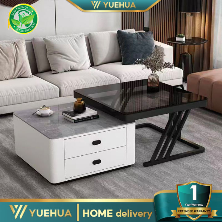 Luxury Tea Table Living Room Home Glass Slate Modern Simple Square Tea ...