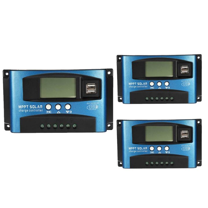 Solar Controller MPPT Dual USB LCD Display 12V 24V Solar Cell Panel ...