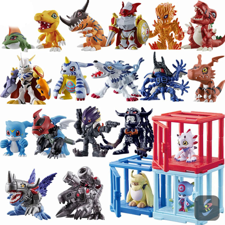 Anime Digital Monster Figure With Cage Agumon Betamon Greymon V-mon ...
