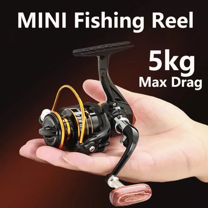 PROMO Reel Pancing Mini Spinning Fishing Reel 4.8:1 Maks Drag 5Kg Real ...