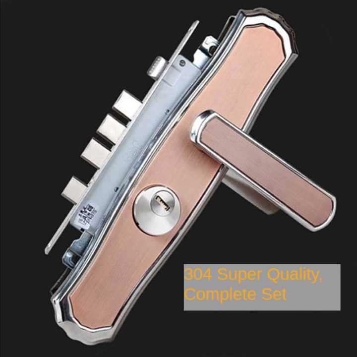 304 Stainless Steel Anti-theft Door Lock Set Security Handle Entrance ...