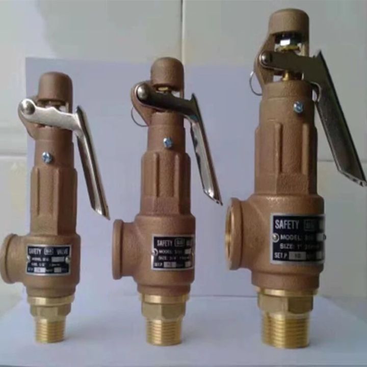Brass safety valve with handle for pressure tank spring type Temperature & Pressure Relief safty ...