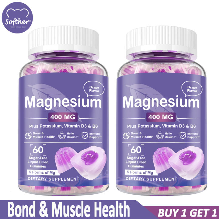 Softher Magnesium Supplement 400mg High Absorption Support Muscle Joint ...