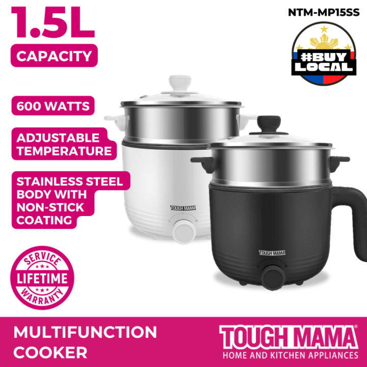 Tough Mama NTM-MP15SS Multipot 1.5L Multicooker Non-Stick Pot Electric ...