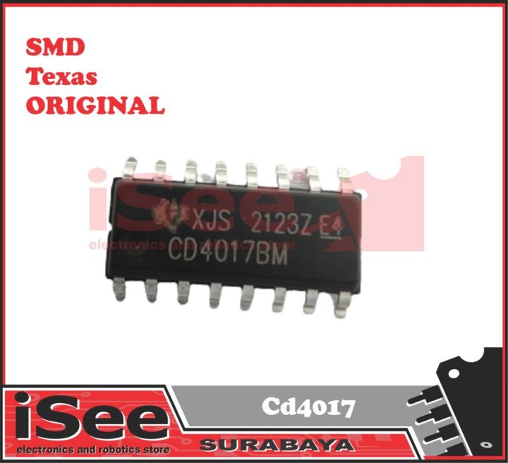 Ic SMD CD4017BM Cmos CD 4017 Counter with 10 decoded output | Lazada ...