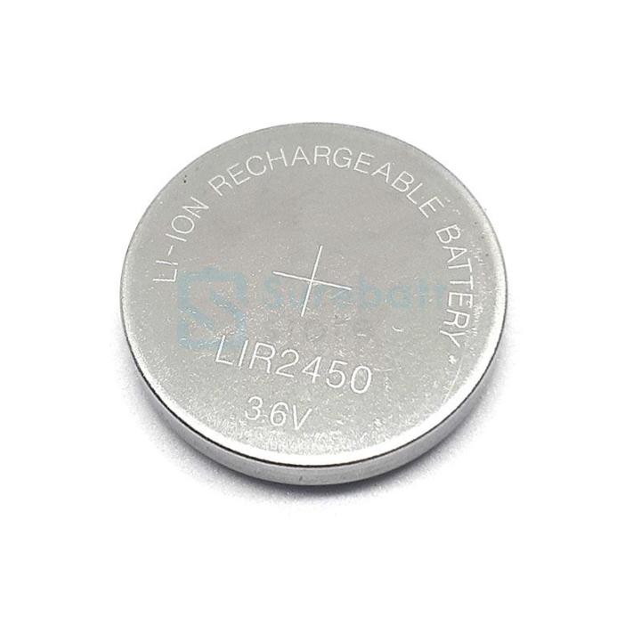 ถ่านกระดุมแบบชาร์จได้ LIR2450 3.6V Rechargeable Li-Ion Button Battery ...