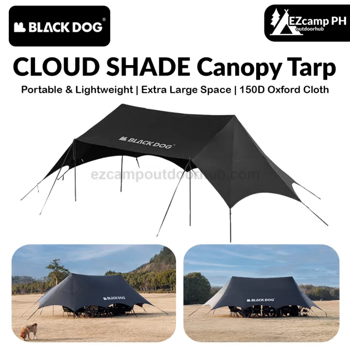 BLACKDOG CLOUD SHADE Canopy Tarp Portable Lightweight Black 80m² Extra ...