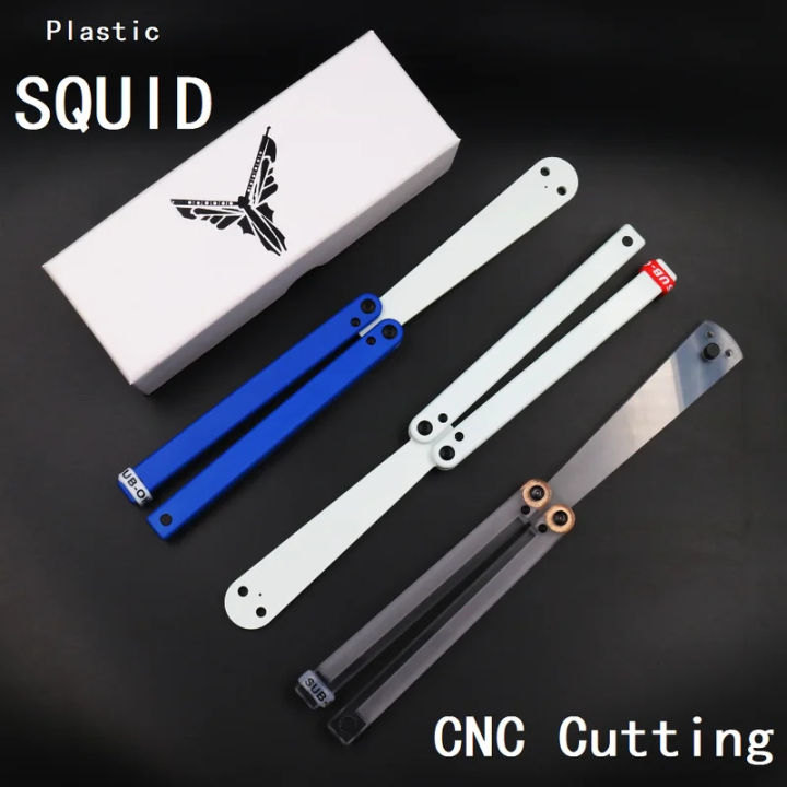 Squiddy Practice Plastic Unshaved Folding Pocket EDC Butterfly Balisong ...
