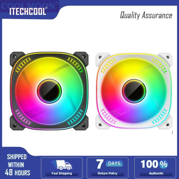 PC Computer Case Fan 6PIN 5V ARGB Fans 12cm PC Case Cooling Cooler Mute ...