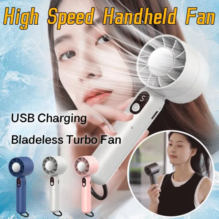 Outdoor portable handheld fan, mini turbo fan, adjustable powerful ...