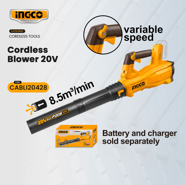 Ingco 20V Lithium-Ion Cordless Blower Brushless Motor P20S POWERSHARE ...