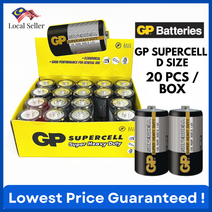 GP D SIZE BATTERY SUPERCELL SUPER HEAVY DUTY BATTERY IN 20 PCS PER BOX ...