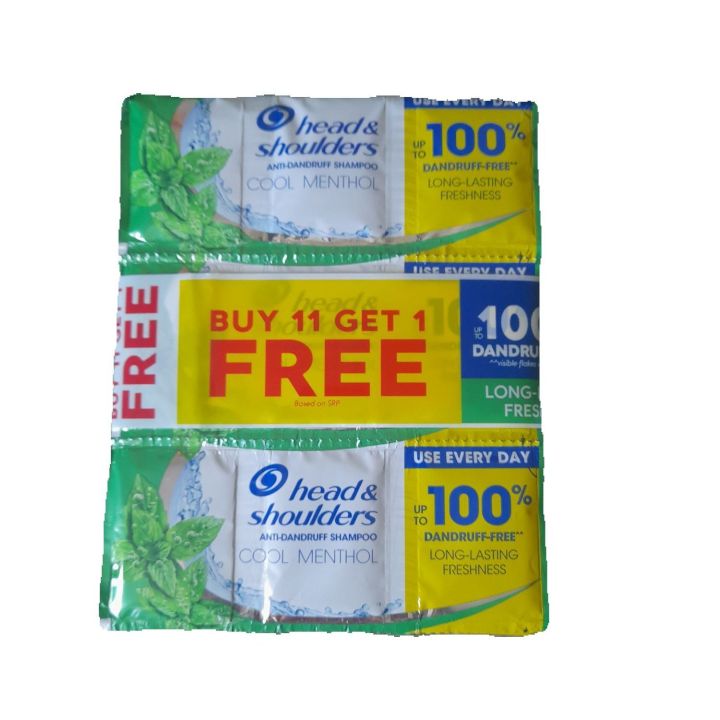 Head & Shoulders Cool Menthol Anti-Dandruff Shampoo 12ml (12 sachet ...