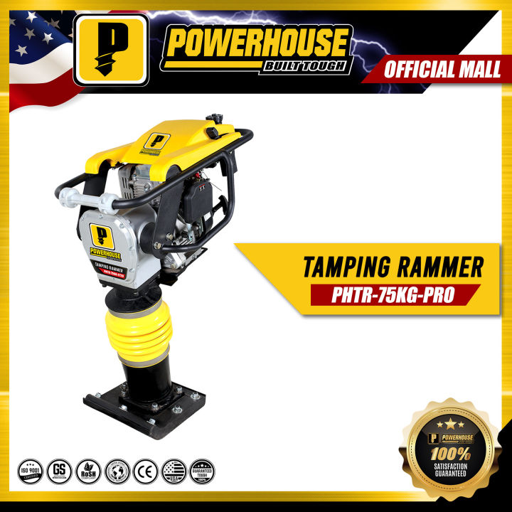 POWERHOUSE Industrial Tamping Rammer Resaistant Gasoline Engine 75kg 6 ...