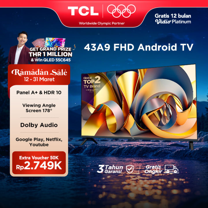 [FHD Google Assist] TCL 43 Inch Smart Android TV - Dolby Audio - Google ...