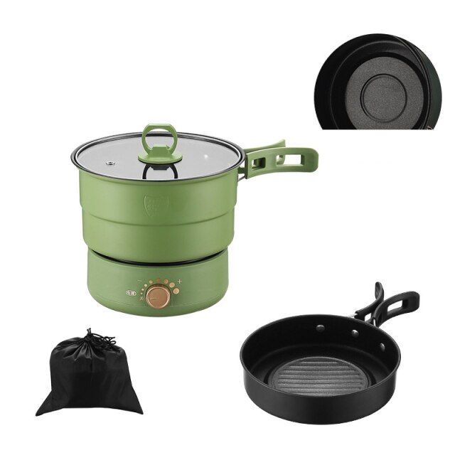 110V/220V Electric Cooking Pot Foldable Hotpot Portable Multicooker ...