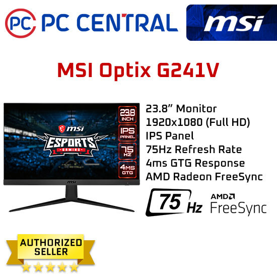 MSI OPTIX G241V 24 Full HD 75Hz AMD FreeSync IPS Gaming Monitor, 24 ...