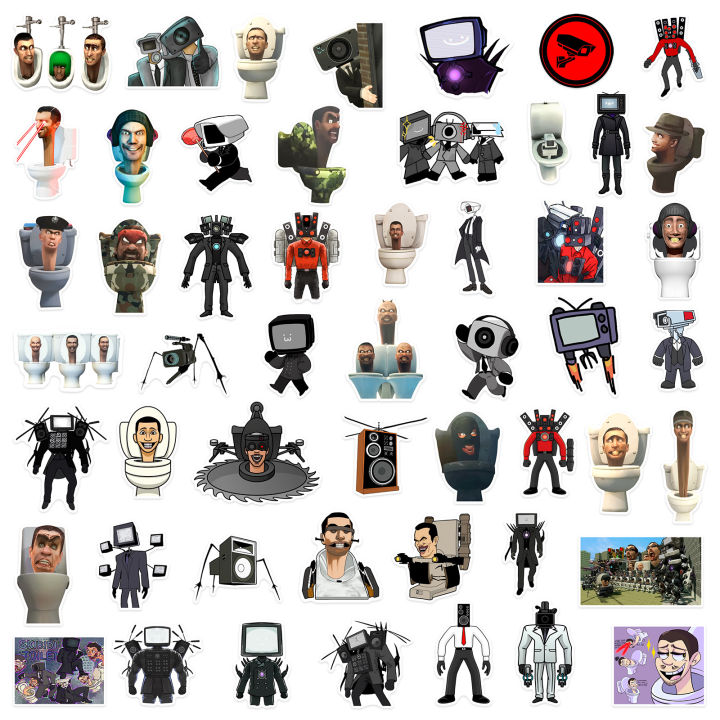 50pcs Skibidi Toilet Stickers Titan Man Speaker Man Monitor Man Camera ...