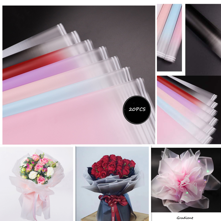 YIOU 20pcs bouquet wrapper Flower Wrapping Paper Gift Wrapper Gradient ...