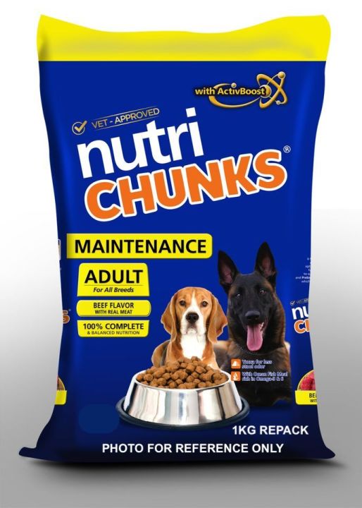 Nutri Chunks Maintenance Adult Beef Dog Food 1kg Repack | Lazada PH