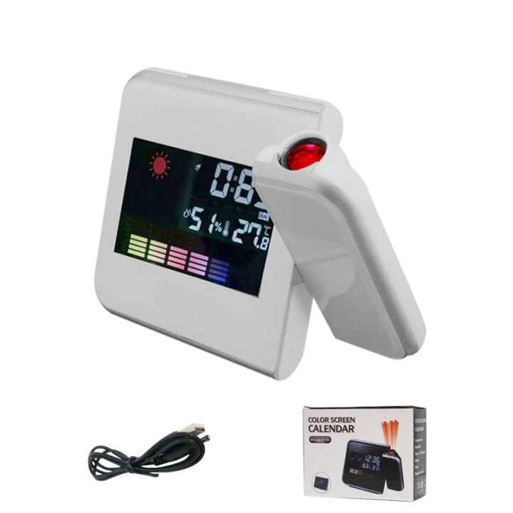 LED Digital Projection Alarm Clock Temperature Desk Time Date Display ...