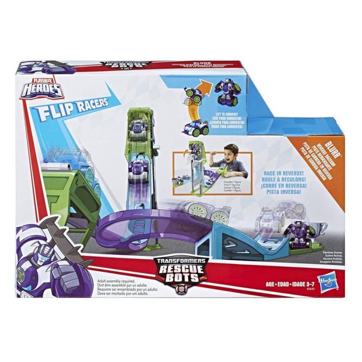 Transformers Rescue Bots Flip Racers_Playskool Heroes_Blurr Reverse ...