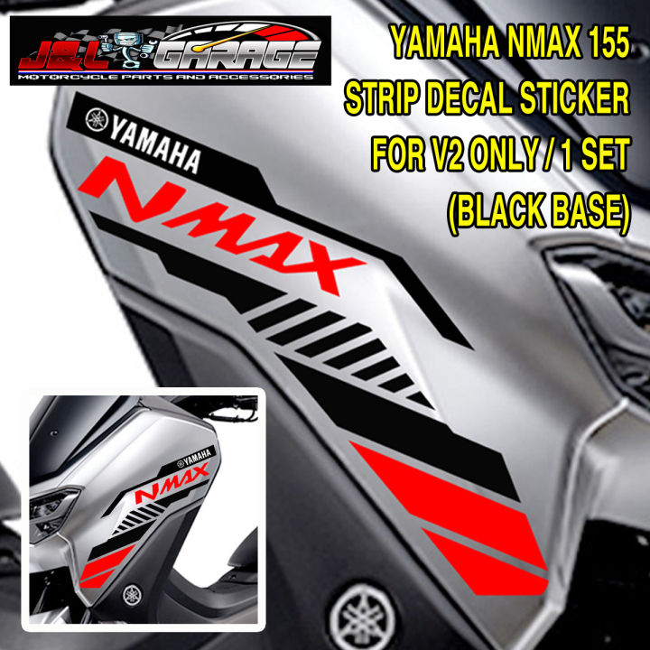 STRIP DECAL STICKER FOR YAMAHA NMAX 155 V2 ONLY /BLACK BASE COLOR / 1 ...