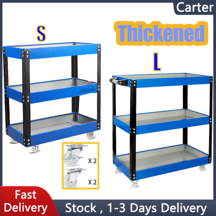 Blue Three-storey Multi-functional Mobile Vehicle Repair Tool Trolley ...