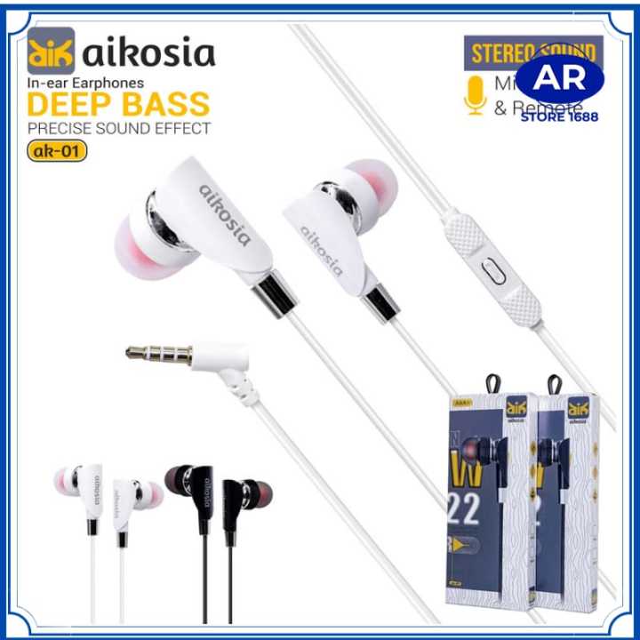 Headset AIKOSIA 001/ Earphone / handsfree in Ear music Sport Powerfull ...