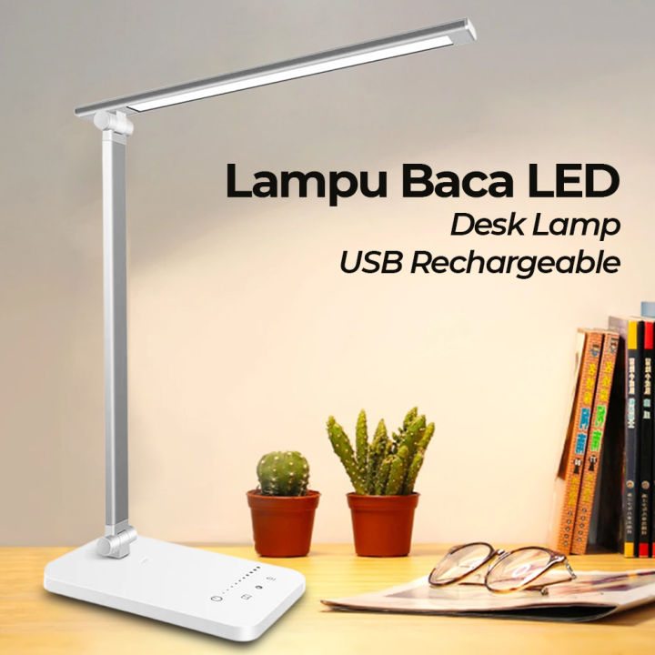 Lampu Baca Belajar Meja LED USB Rechargeable 8 Watt | Lazada Indonesia