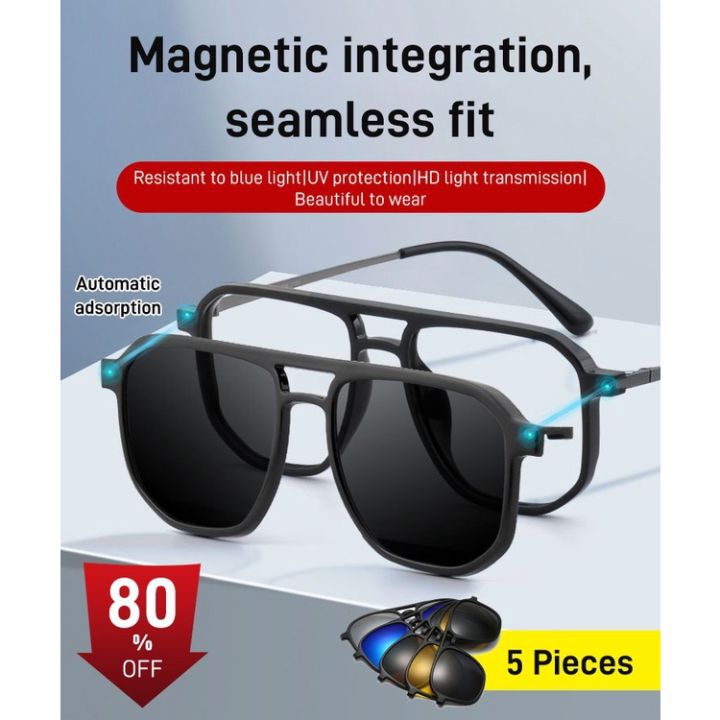 Magnetic absorption polarizing glasses Convenient magnetic glasses set ...