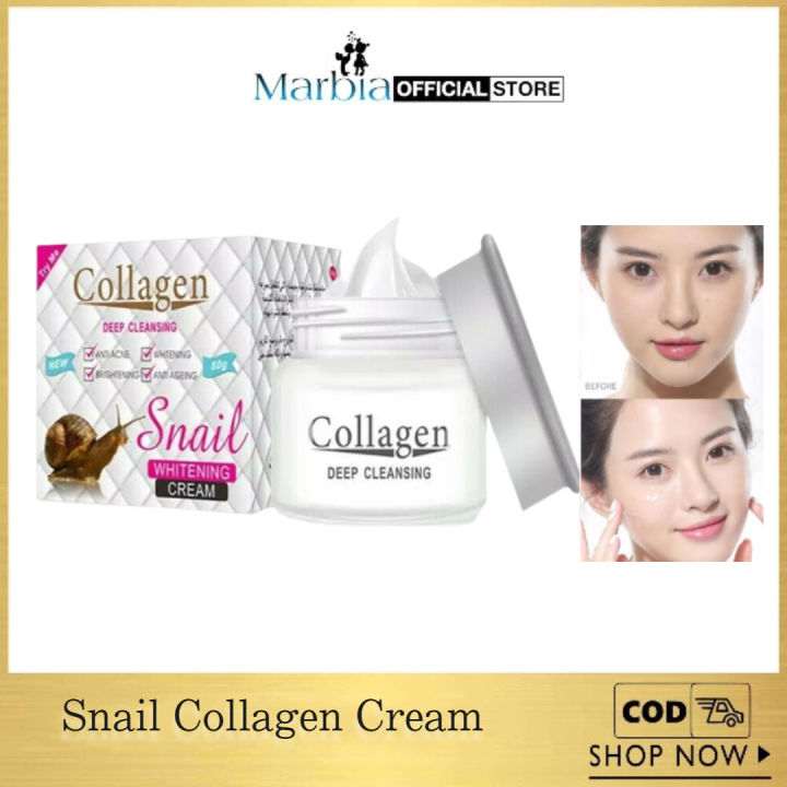 Snail Collagen Face Cream Deep Cleansing Anti Acne Whitening Gel Skin Care Brightening Anti ...