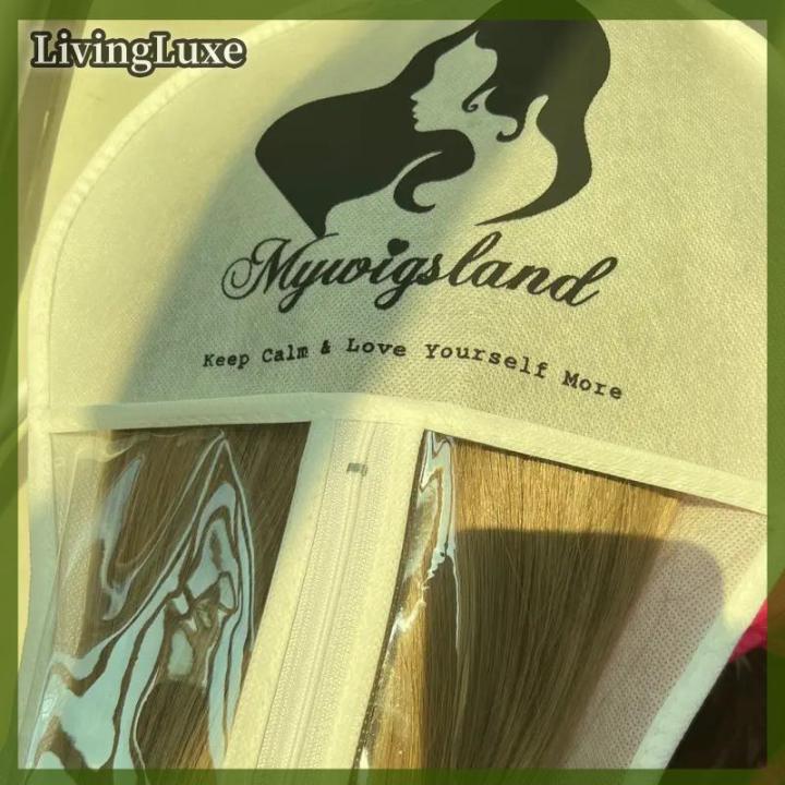 LivingLuxe กระเป๋าใส่วิกผมพร้อมที่แขวนกันฝุ่นแบบพกพาพร้อมซิปกระเป๋าโชว์ ...