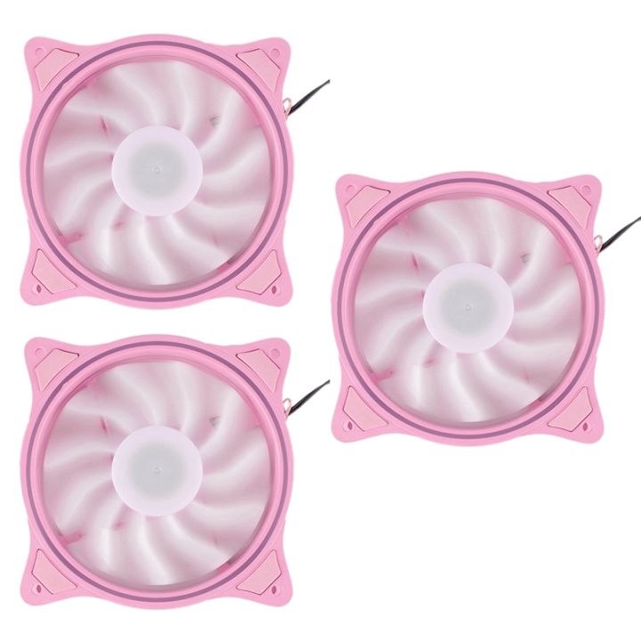 (BOQE) 4 Pin 120mm Cool Fan Pc Fans 3 Aperture Interntl External Pink ...