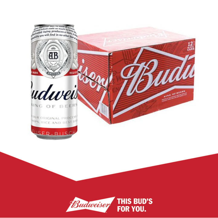 Budweiser Beer 500ml Can x 12 (Case) | Lazada PH
