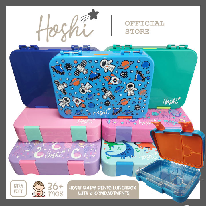 Hoshi Baby Bento Lunch Box with 4 Compartments Tritan BPA Free Kids ...