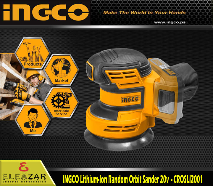 INGCO Original Cordless Li-ion Random Orbital Power Sander Tool Sanding ...