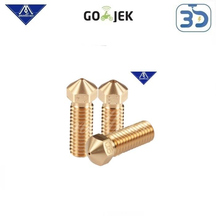 Original Mellow NF E3D V6 Sharp Volcano Nozzle Brass High Flow Long - 0 ...