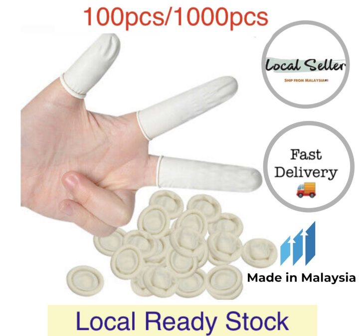 (Ready Stock) Disposable Latex Finger Cot 100 Pieces Product Malaysia ...