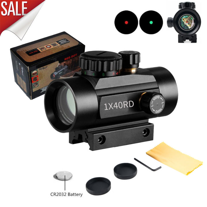 1X40RD Red Green Dot Optical Point Illuminated Scope with 11mm/20mm ...