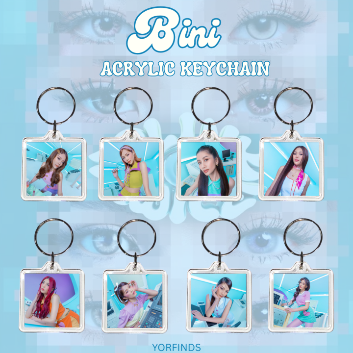 BINI ACRYLIC KEYCHAIN WITH FREE 1 LAMINTED PHOTO (OPEN FOR CUSTOMIZE ...