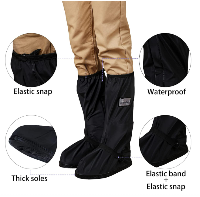 "SG SELLER" Waterproof Rain Boot Shoe Covers with Reflector Men Rain ...