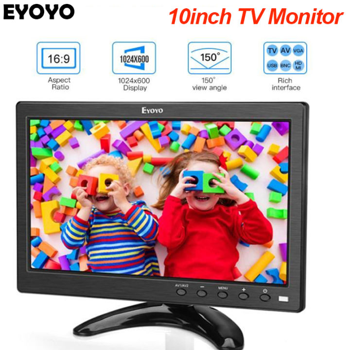 【Local Stock】Eyoyo 10 Inch TV Monitor Portable HDMI Kitchen 1024x600 ...