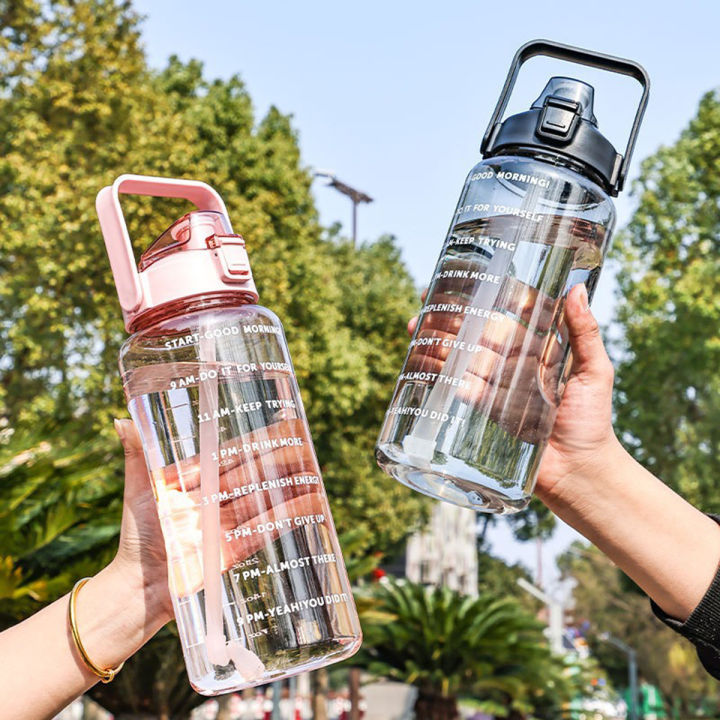 【QIAON】2L Motivational Bottle 2L Bottle 2L Bottle With Straw 2L Bottle ...