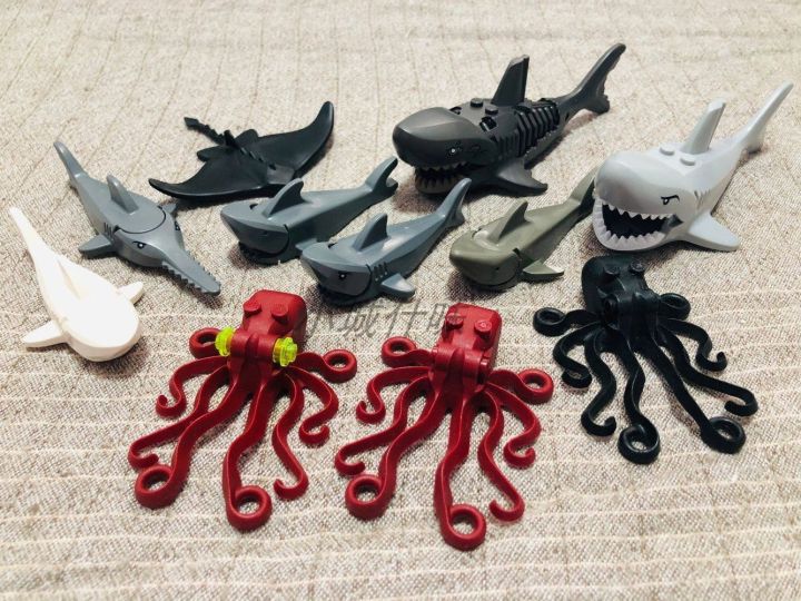 LEGO sea animal ghost shark great white octopus manta ray sawtooth moc ...