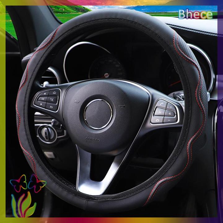 Bhece ที่หุ้มพวงมาลัยรถยนต์หนังไฟเบอร์ไม่มีห่วงด้านในไม่2023ใหม่ปลอก ...