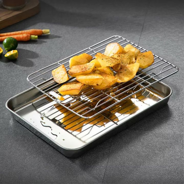 Stainless Baking Tray with removable Cooling Rack set | Lazada PH