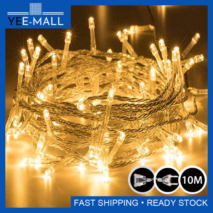 100 LED 10M Fairy DIY Colorful Twinkle String Light Lamp Change Modes Christmas Chinese New Year ...