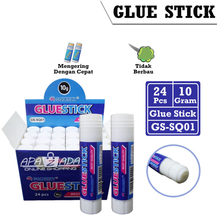 APAZADa - Lem Glue Stick Squeezy 10gr Non Toxic [1 Pack - 24 Pcs Lem ...